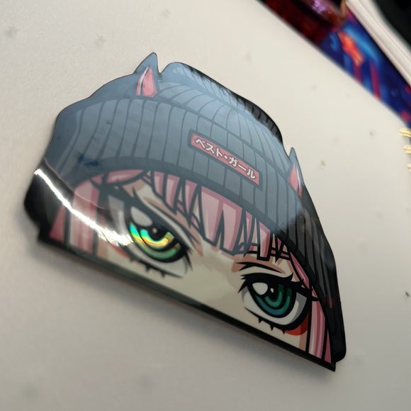 Hello Senpai | Accessories | Hello Senpai Black Beanie Peeker Holo ...
